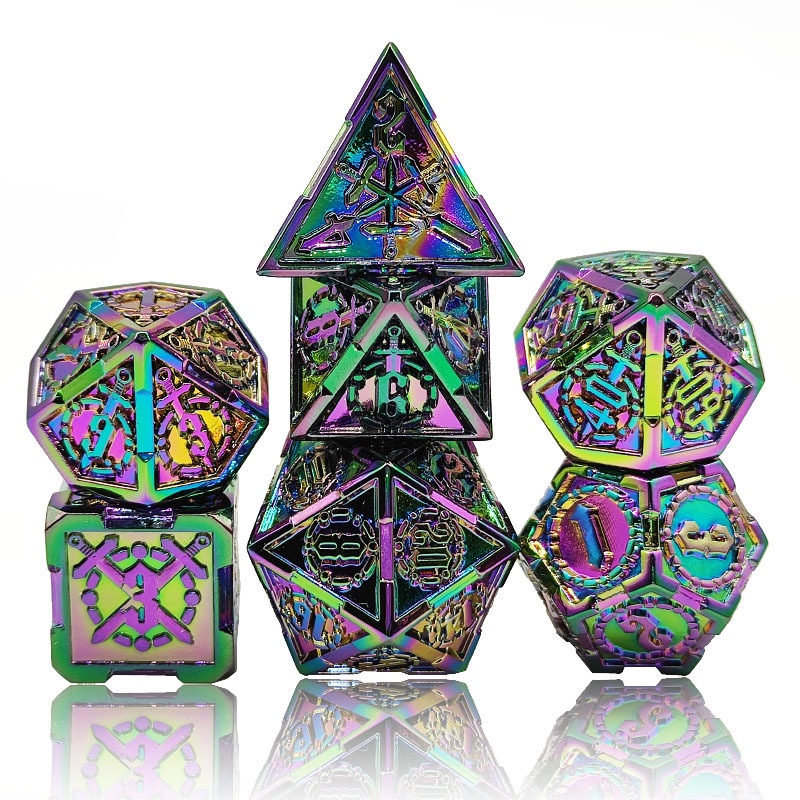 Metal Dice DND Skeleton Dice Set TRPG Polyhedral Dice Cthulhu Game Prop ...