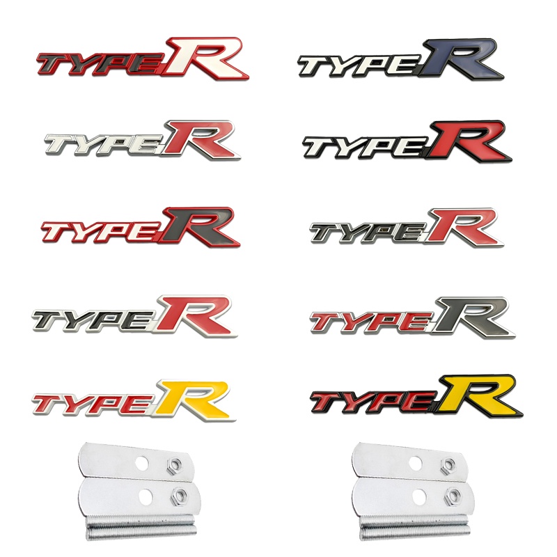 Metal Car Front Grille Emblem Decals for Honda Type R Logo Civic Accord ...