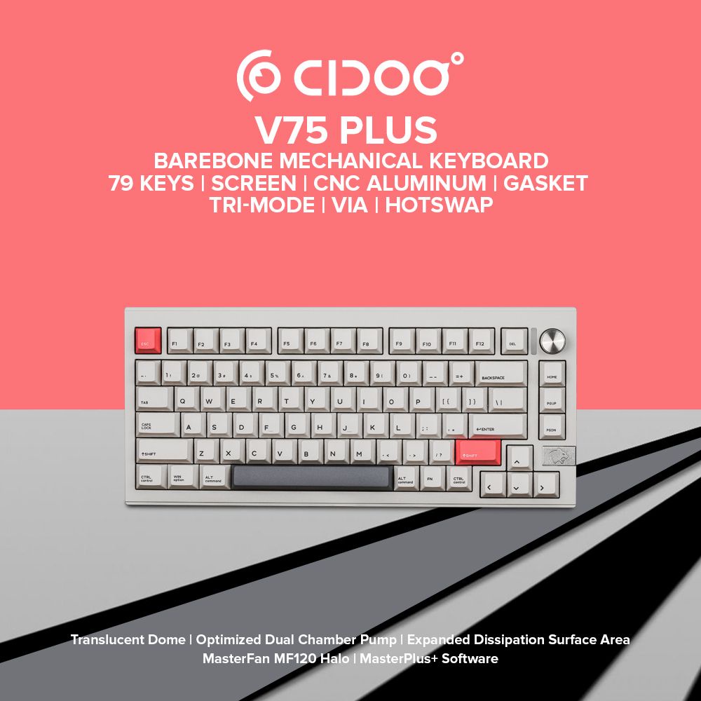 CIDOO V75/V75 Plus/V87 PRO Barebone Gasket Mechanical Keyboard| RGB Cherry Keycaps | Shopee ...