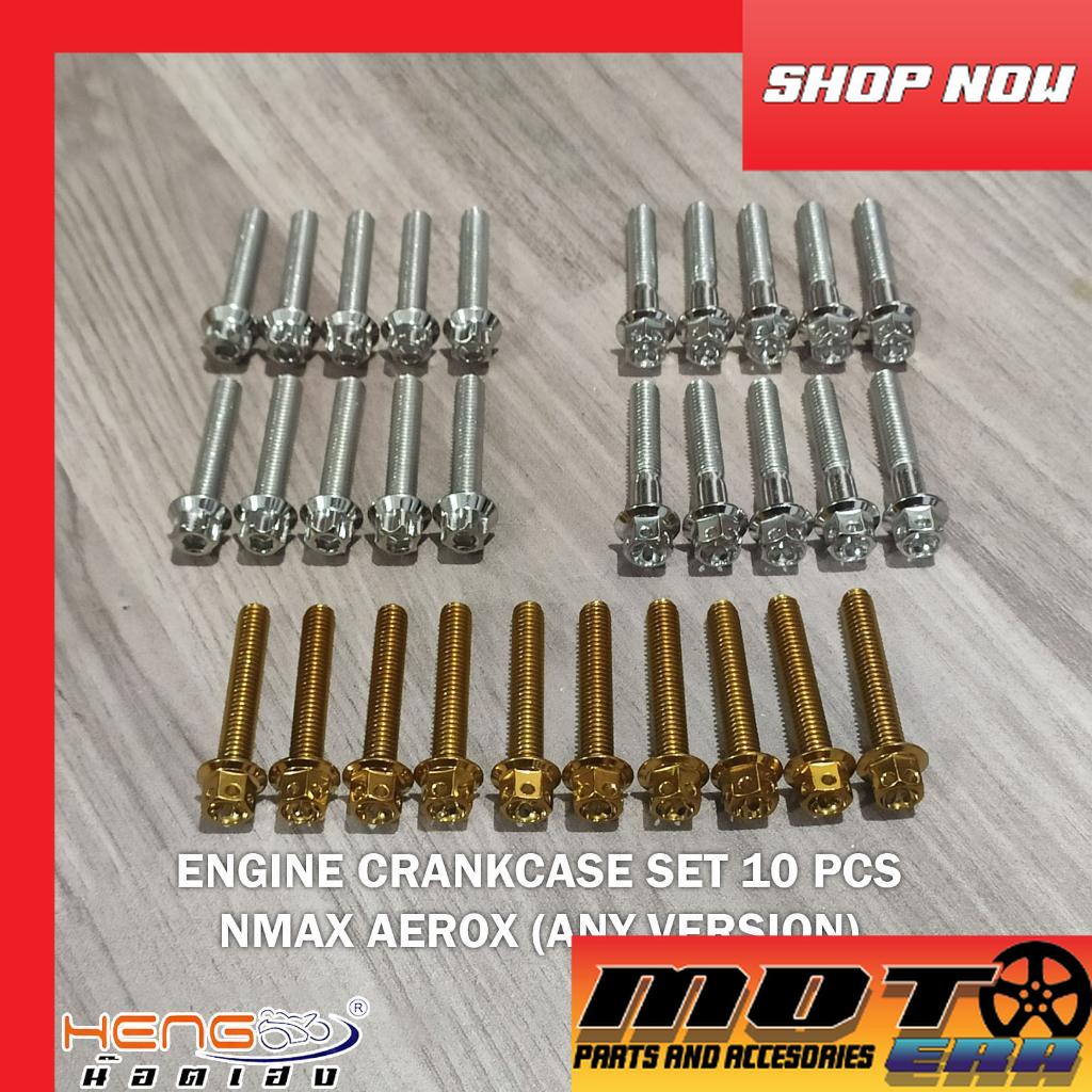 10 PCS / HENG STAINLESS CRANKCASE SET BOLT YAMAHA AEROX NMAX V1 V2 ...