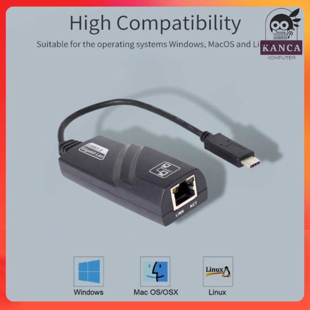 Telday USB Type C to LAN Adapter RJ45 Ethernet 100Mbps Adapter - TD100 ...