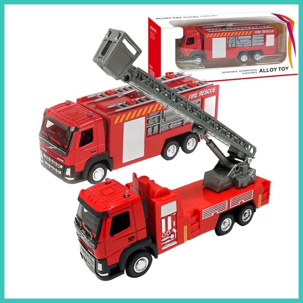 Kids Fire Trucks Toy Pullback Fire Engine Toy Trucks With Friction ...