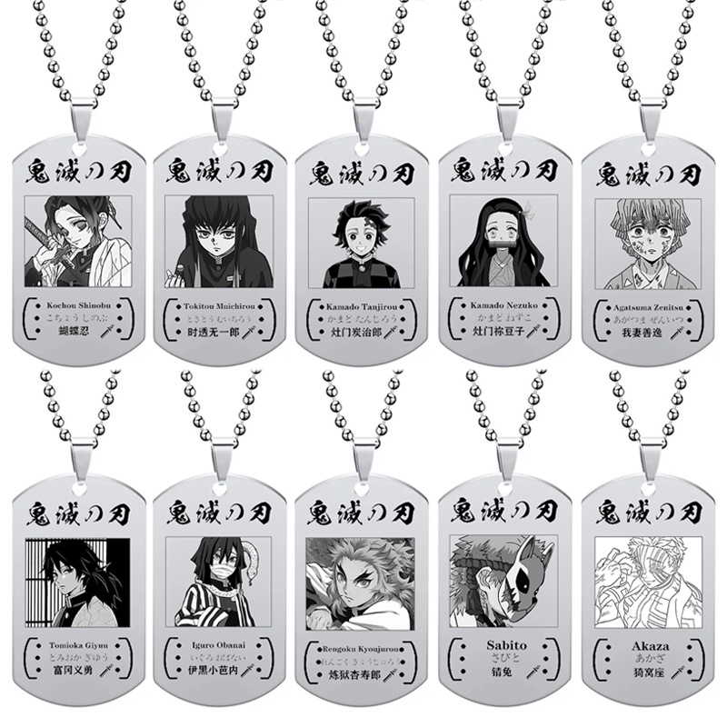 Anime Demon Slayer Necklace Kimetsu No Yaiba Tanjiro Stainless Steel ...