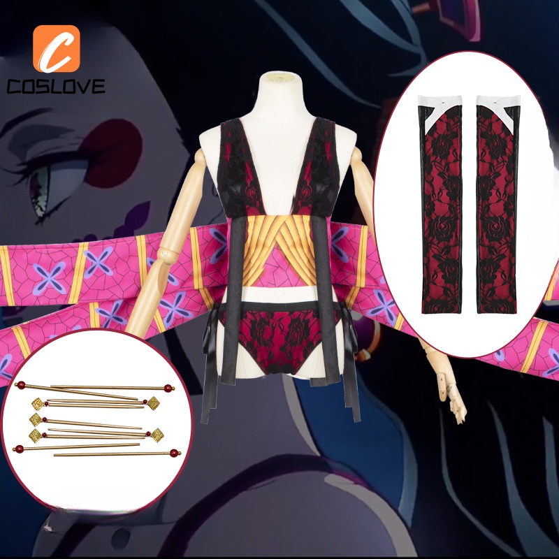 Demon Slayer Daki Cosplay Full Set Costume Suit For Woman Sexy Style ...