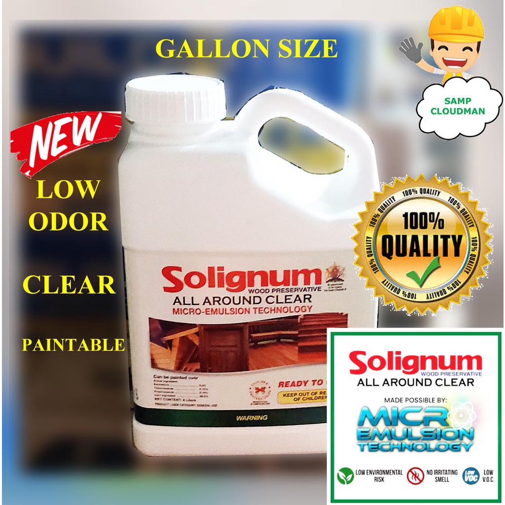 ♞Solignum All Around Clear Paintable Gallon Wood Preservatives Anti ...