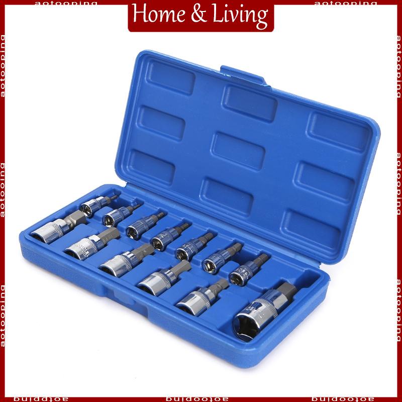 AOTO 13Pcs set Metric Allen Hex Ratchet Wrench 1 4 3 8 1 2 Drive Socket ...