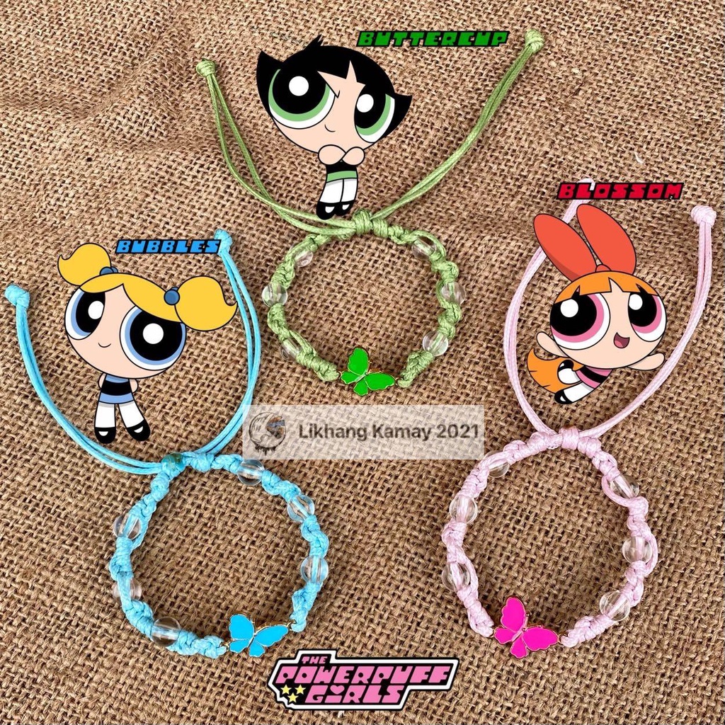 LIKHANG KAMAY Powerpuff Theme Butterfly Friendship Trio Adjustable ...