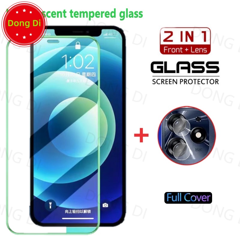 2in1 Luminescent Tempered Glass Xiaomi Redmi 13C 12C 12C 10C 10 9 9A 9c ...