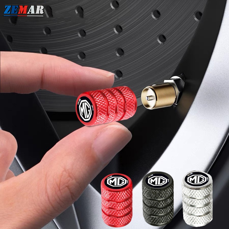 4Pcs MG Car Tire Valve Caps Automotive Bicycle Metal Parts Printed for ...