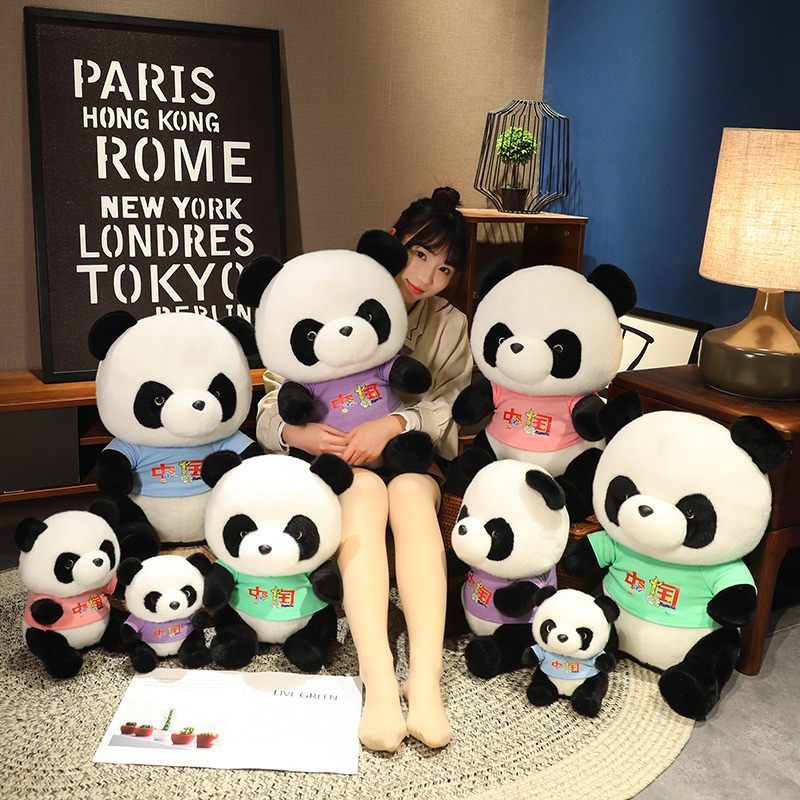 Kawaii Chubby Baby Panda Wear Sweater Plush Toy Cute Stuffed Animals ...