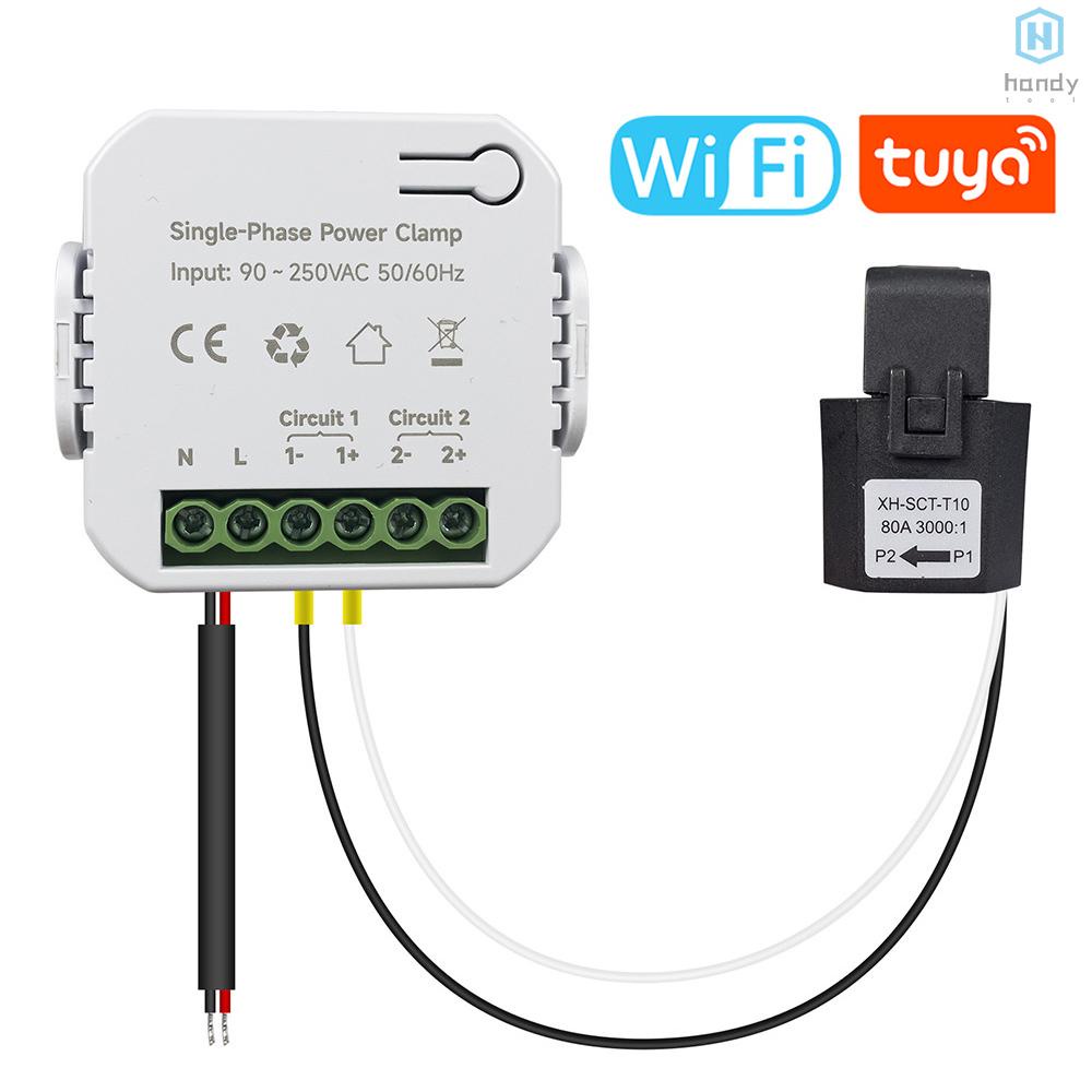 HTYY Tuya Wifi Single-phase Energy Meter 80A with CT Clamp Cellphone ...