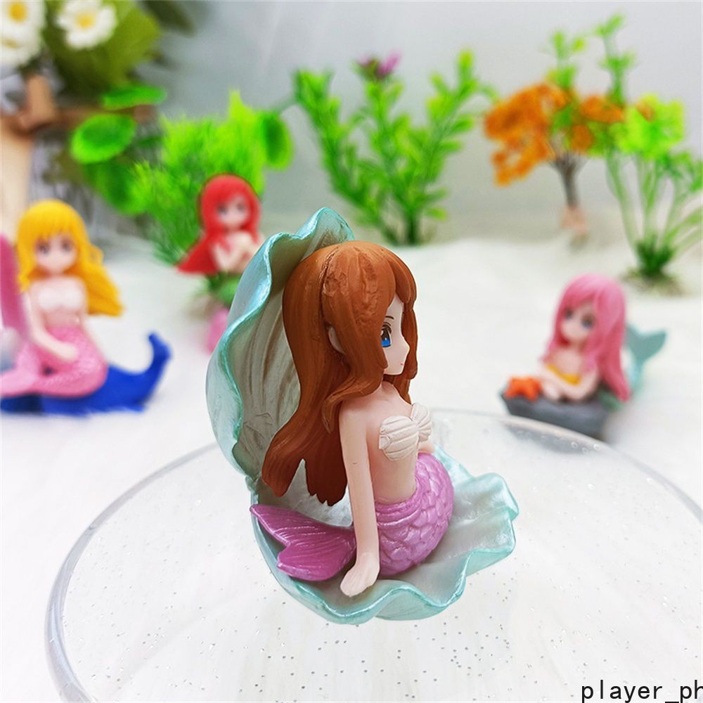 Mermaid Statue Delicate Unique Desk Decorations Trend Cute Fish Tank ...