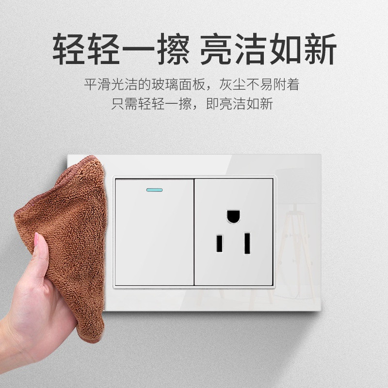 Taiwan 110V American Standard USB White Tempered Glass Switch Socket 118 Type Wall Socket Panel ...