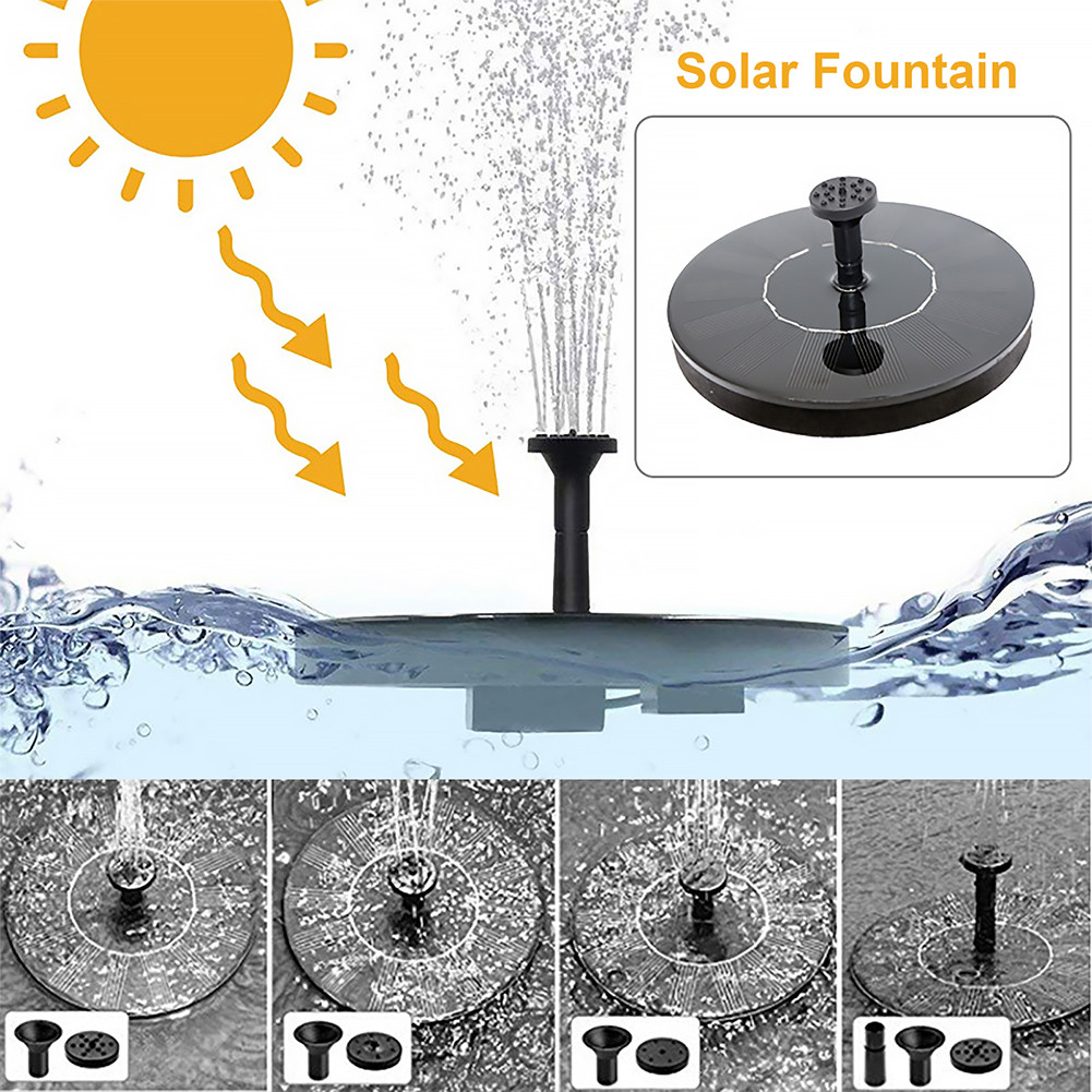1.5/2.5W Solar Powered Floating Fountain Pump with 6 Nozzle for Bird ...