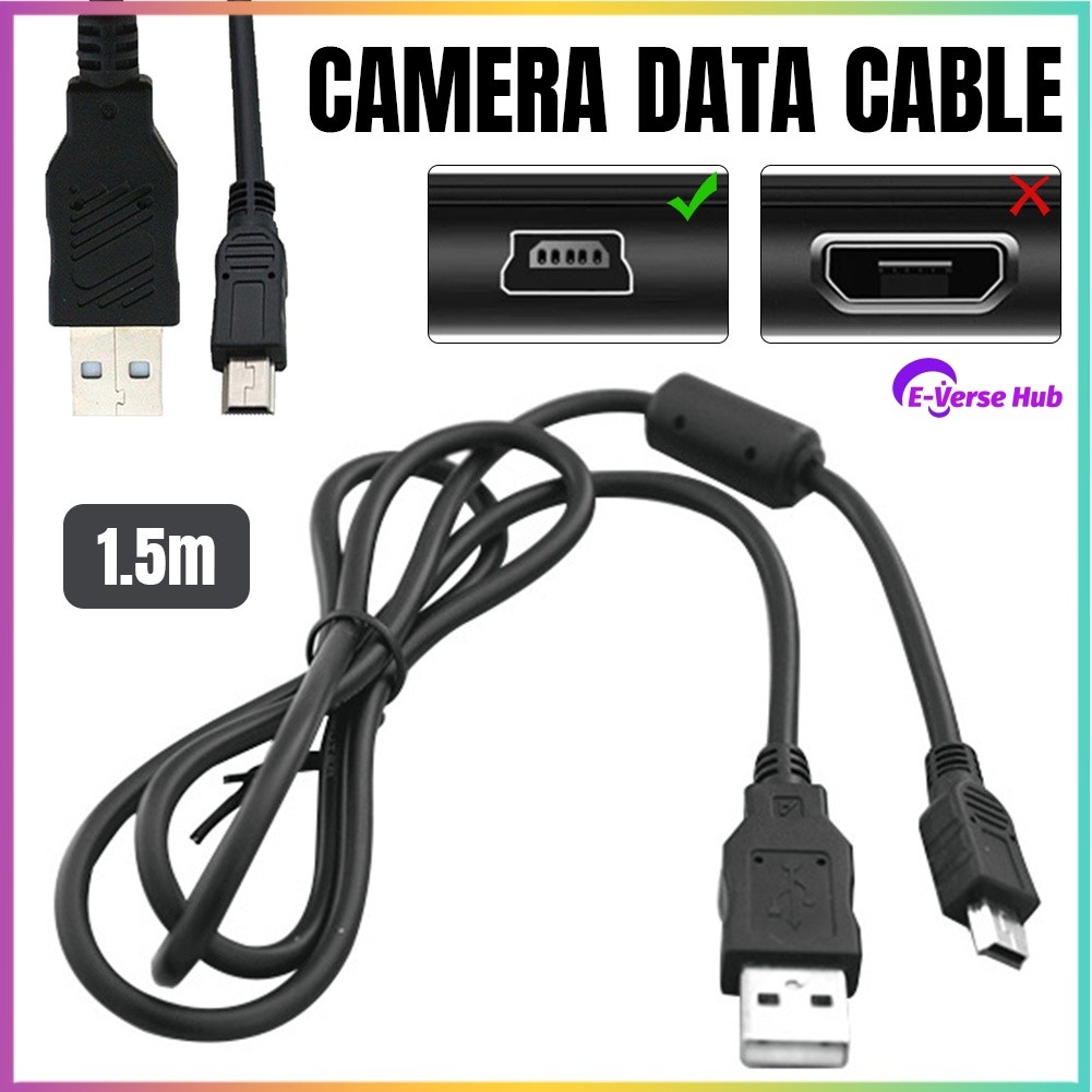 5-Pin Mini USB 2.0 Data Cable for MP3 MP4 Player Digital Camera Hard ...