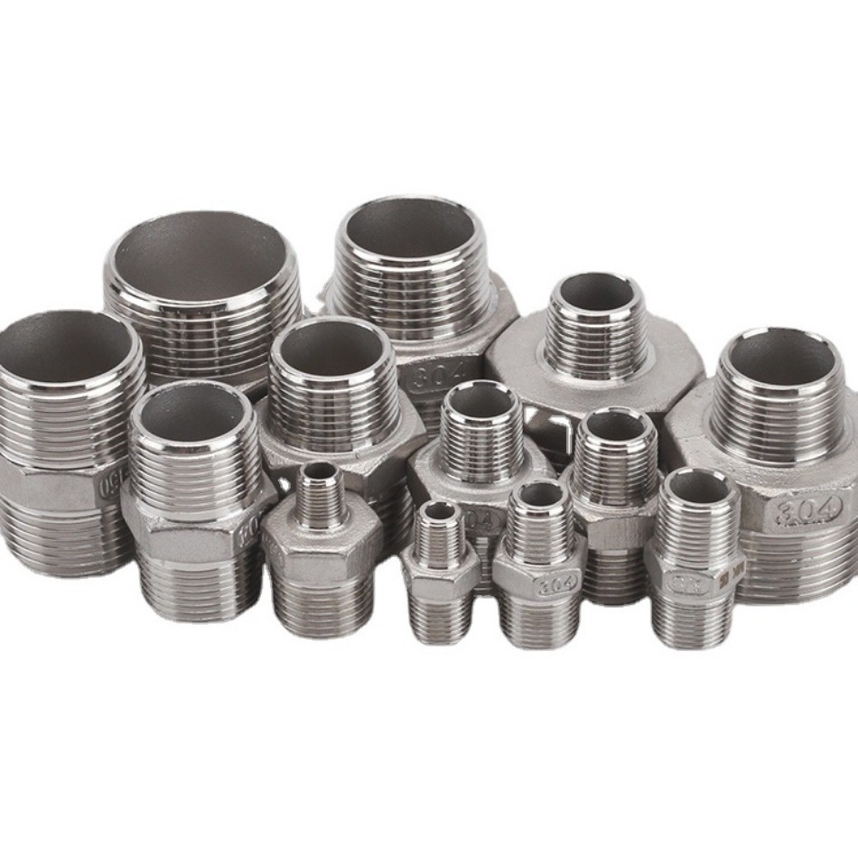 [KZS] 304 Stainless Steel Double Male Thread Joints Directly Threaded ...