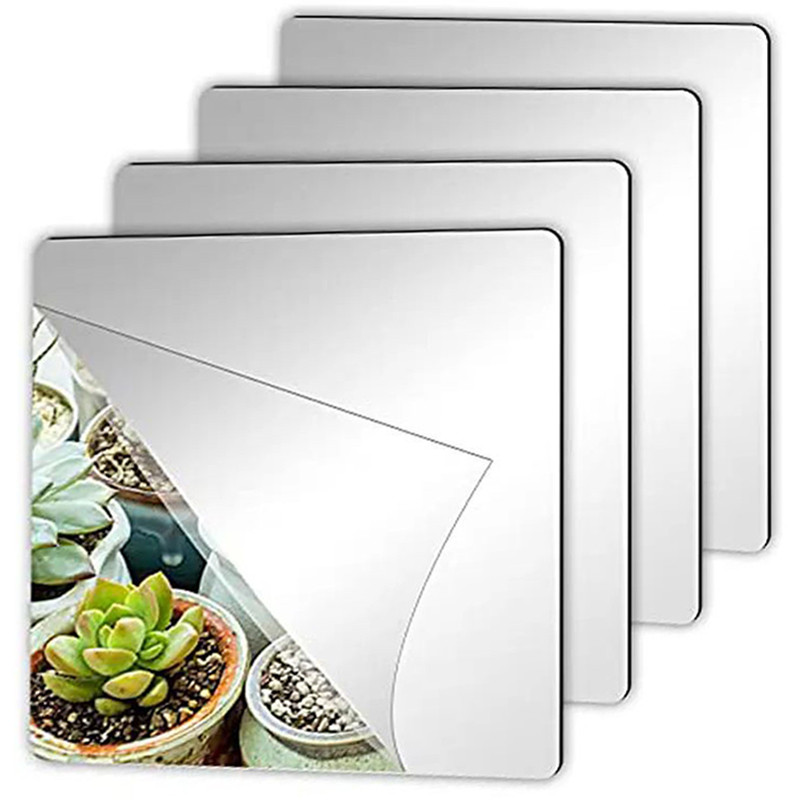 15*15cm 3D Self-adhesive Mirror Stickers / Flexible Thicken DIY Art ...
