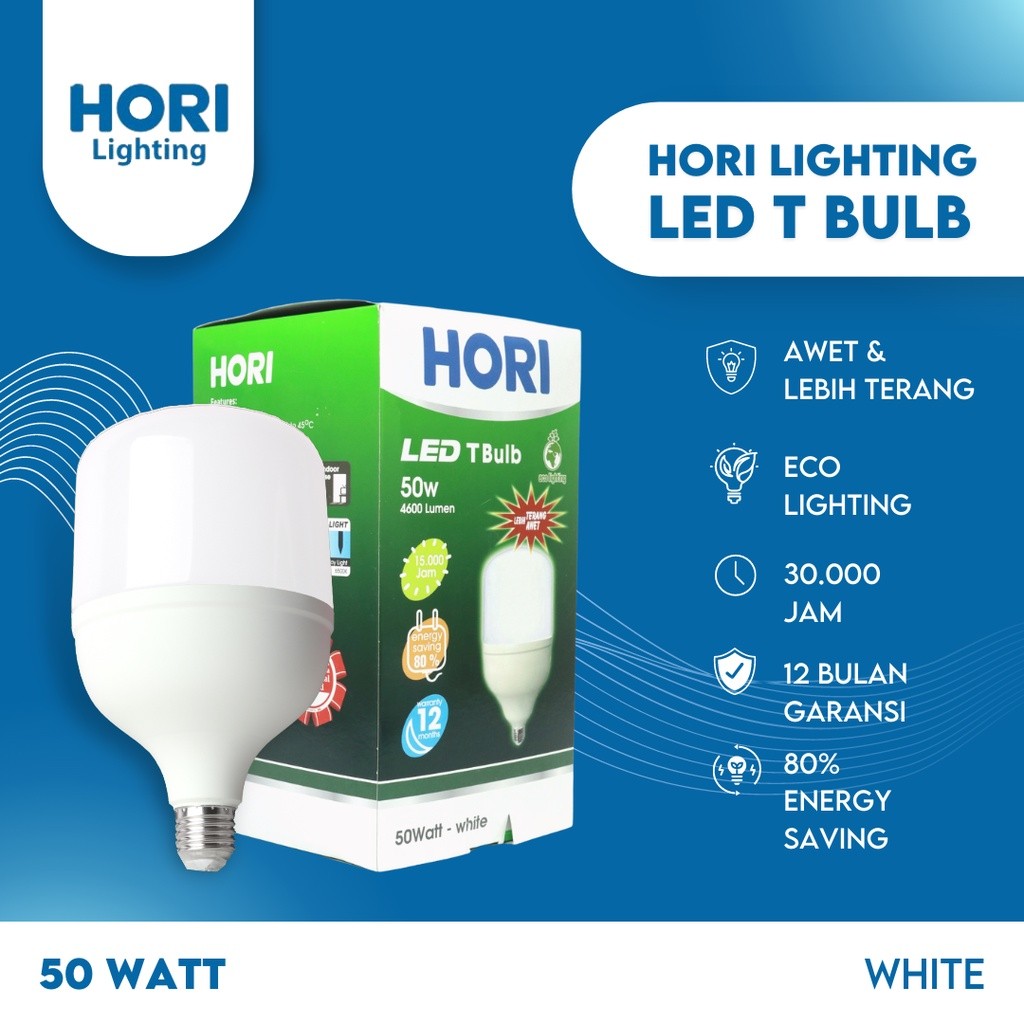 Hori LIGHTING LED T BULB - 50 Watt White | Shopee Philippines