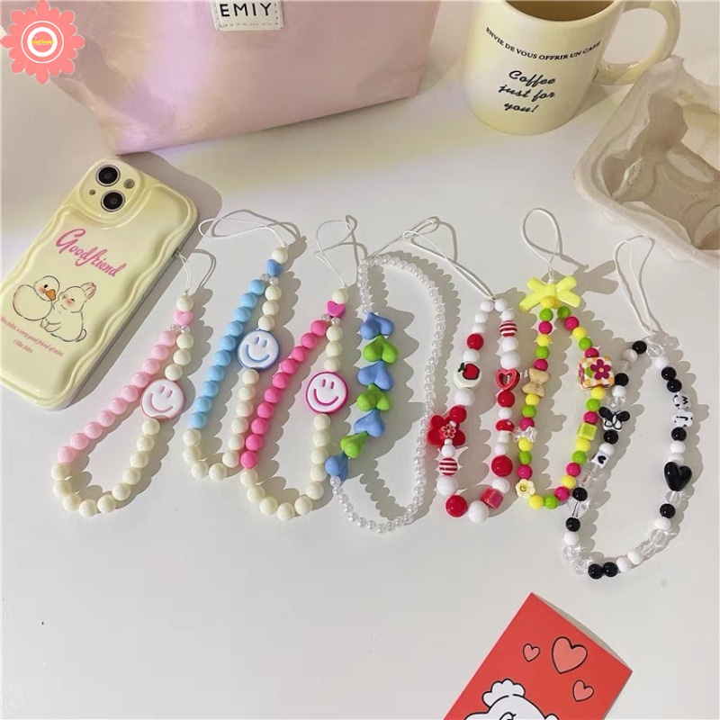 Cute Smiley Mobile Phone Straps Charm For iPhone Bracelet Lanyard Bead ...