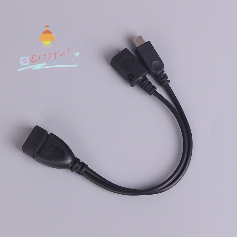 Crystal- Micro usb male to usb female host otg cable usb power cable ...