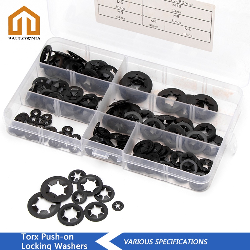 280pcs/set Plum-shaped Locking Washer Mechanical Component Connecting ...