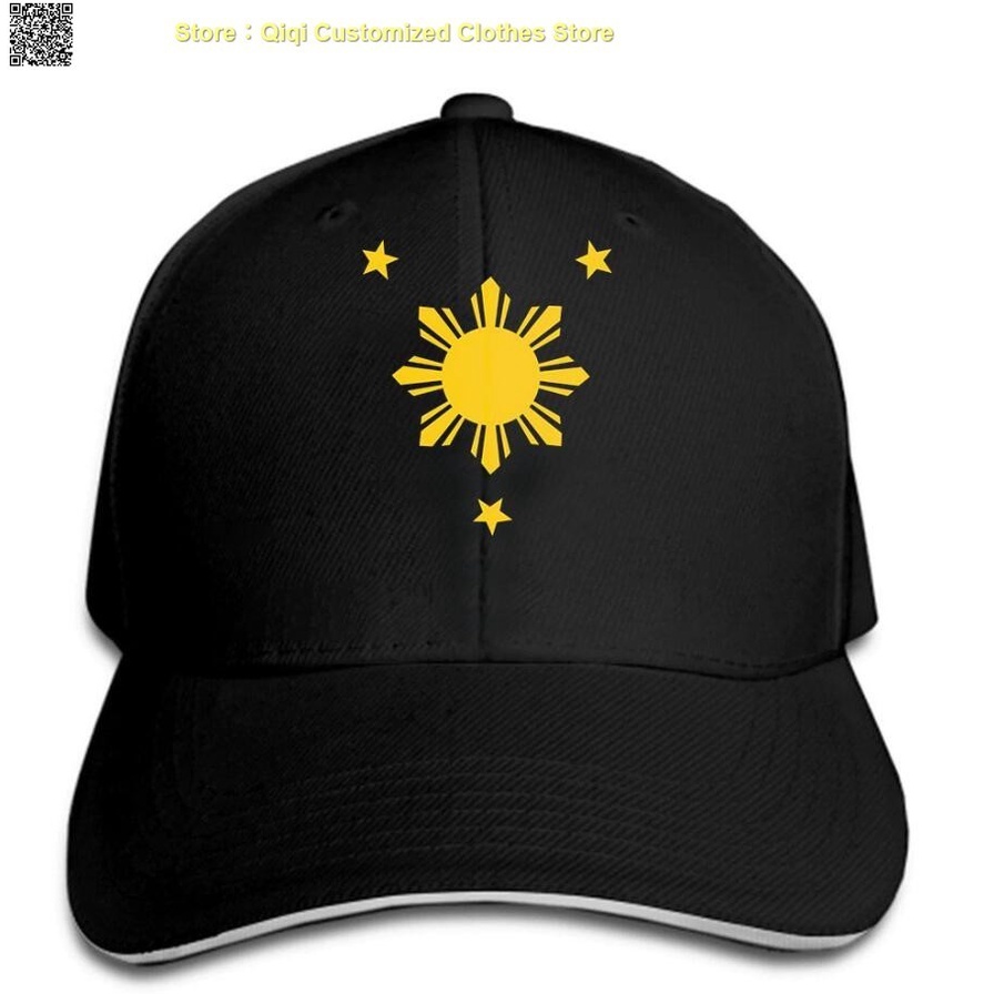 Philippine Flag Logo High Quality Black Sandwich Hat for Free Design ...