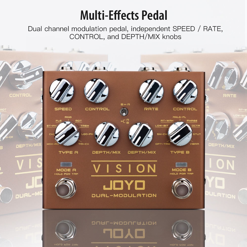 JOYO R-09 VISION Multi-effect Guitar Effect Pedal 9 Effects Dual ...