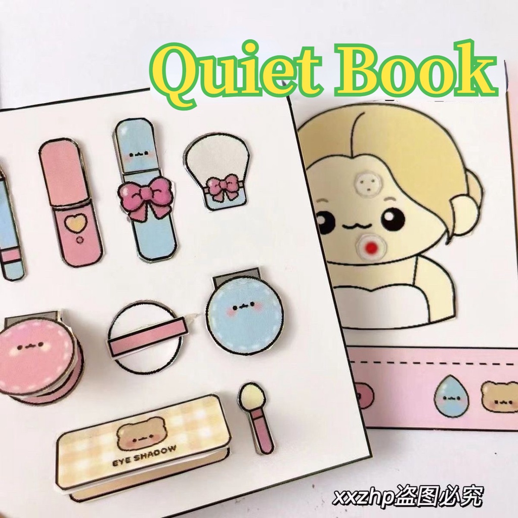 Cartoon Make Up Quiet Book Puppy Pet Dollhouse Paper Bread Food Mini ...