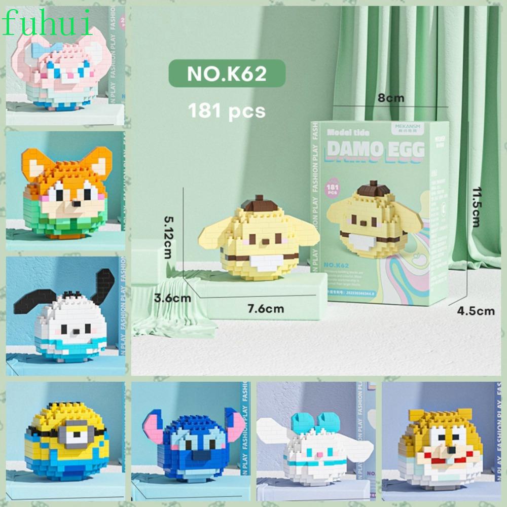 FUHUI Kitty Building Block, Cartoon Character Kuromi Mini Kuromi ...