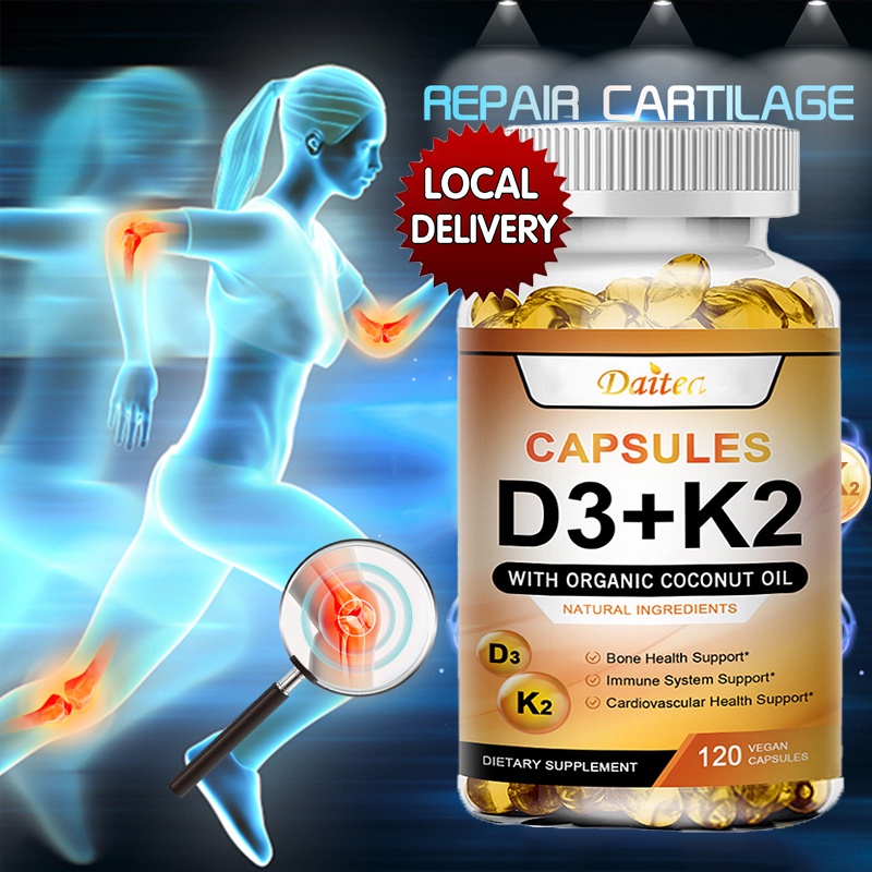 Vitamin D3 & K2 Capsules Supplement Promotes Strong Bones And Dental ...