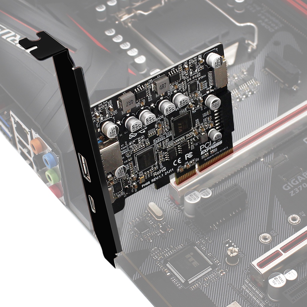 PCIe3.0 to USB3.2 Adapter Card Type-C Front 10Gbps PCI Express PCI-E ...