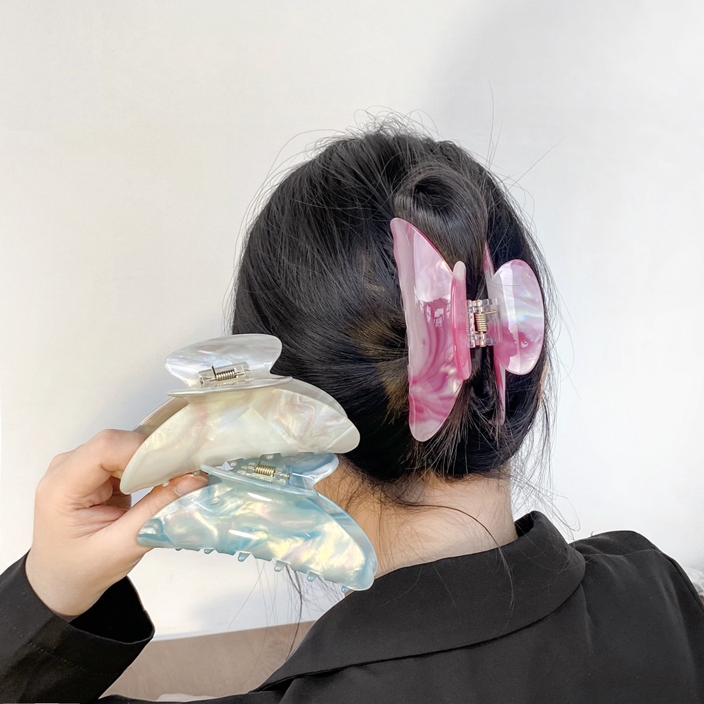 Ladies Hair Clips Premium Feeling Faux Acetate Scratch Clip Women ...