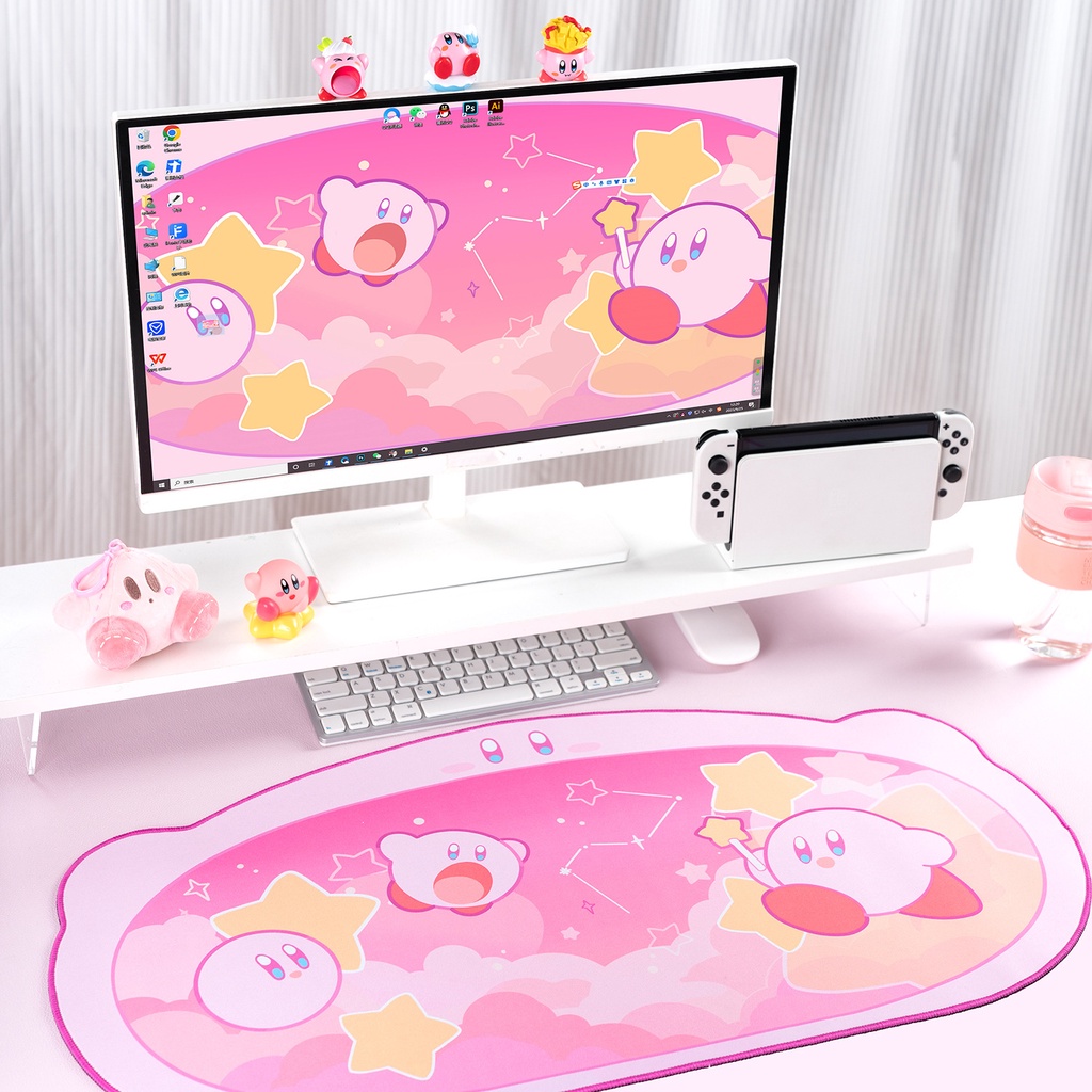 Kirby Theme E-sports Mouse Pad Large Extra Thick Edge Mat Desk Mat ...