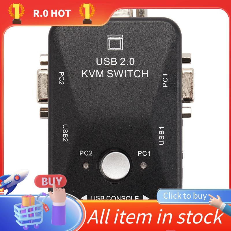 Usb Kvm Switch Switcher 2 Port Vga Svga Switch Box Usb 2.0 Mouse ...
