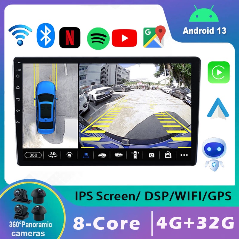 【Android 13】4G+32G 8Core Android Head Unit 7/9/10inch with 360 ...