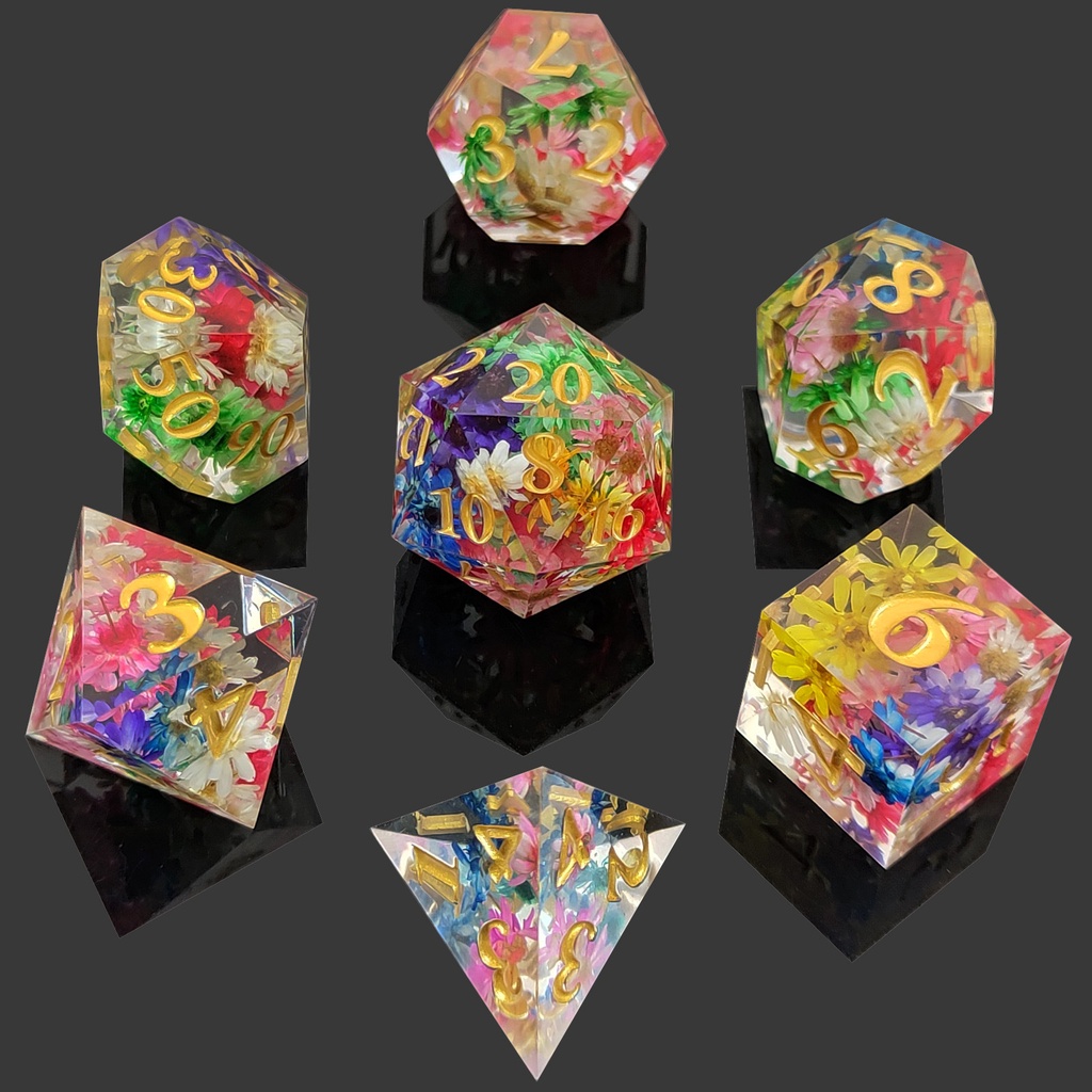 COC Running Group Dice Chrysanthemum Stone DND Dice TRPG Dragon and Dungeon Gem Board Game ...