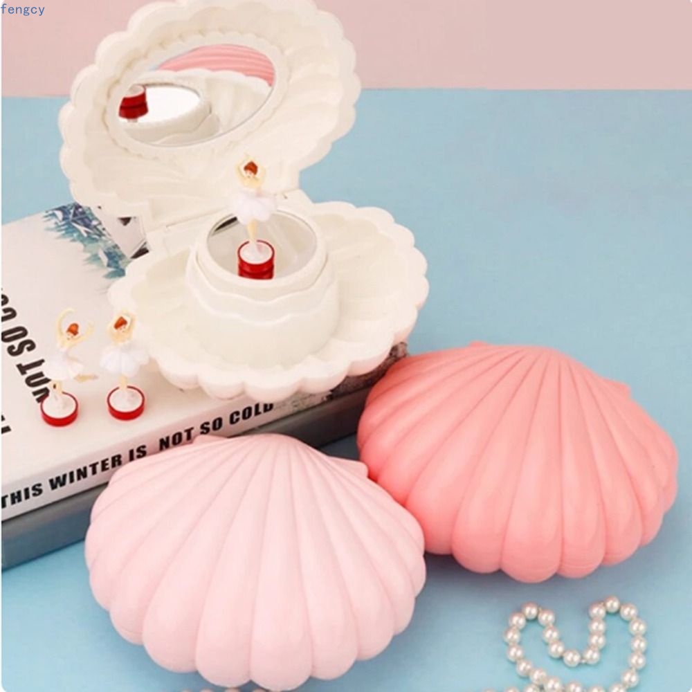 FENGCY Shell Rotating Music Box, With Mirror Cute Dancing Girl Music ...