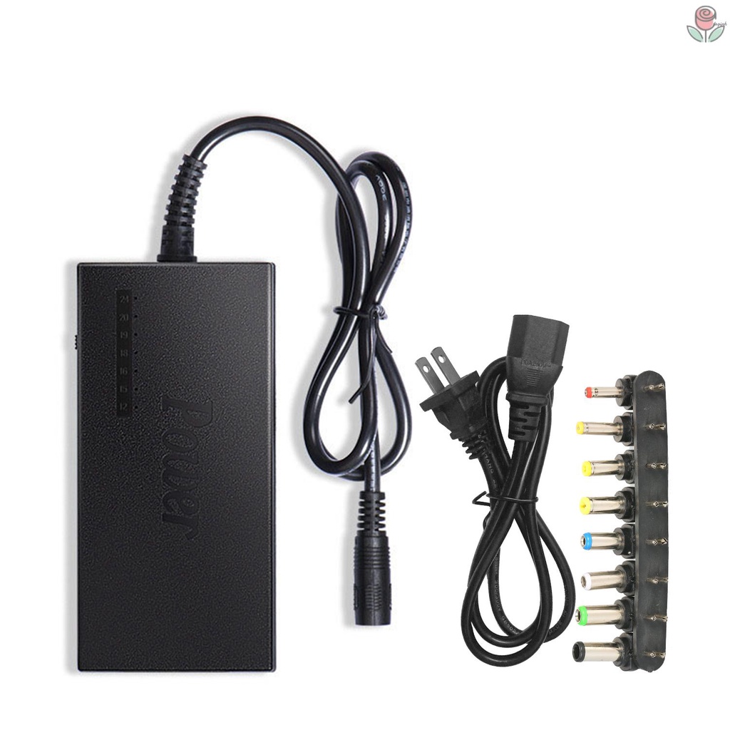 Universal Laptop Power Charger Adapter 96W 8Pcs 12V to 24V Adjustable ...