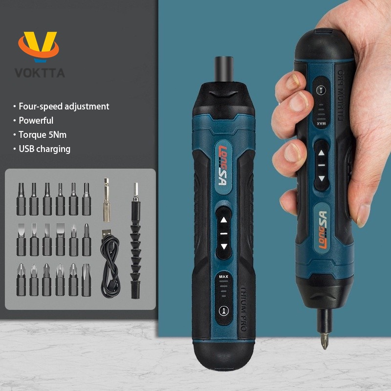 VOKTTA Mini Cordless Electric Screwdriver Rechargeable 1300mah Power ...