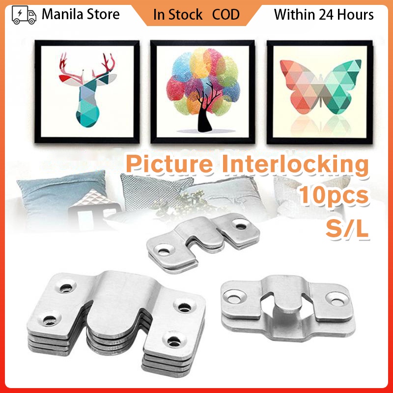 10pcs Stainless Steel Photo Frame Hook Z-Clips Flush Mount Bracket ...