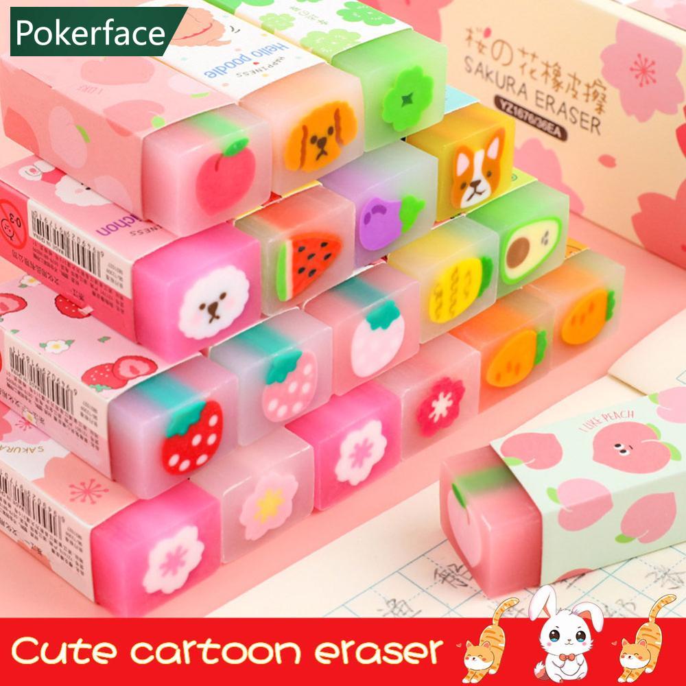 POKERFACE Kawaii Fruit Watermelon Common Lemon Eraser Rubber Eraser ...
