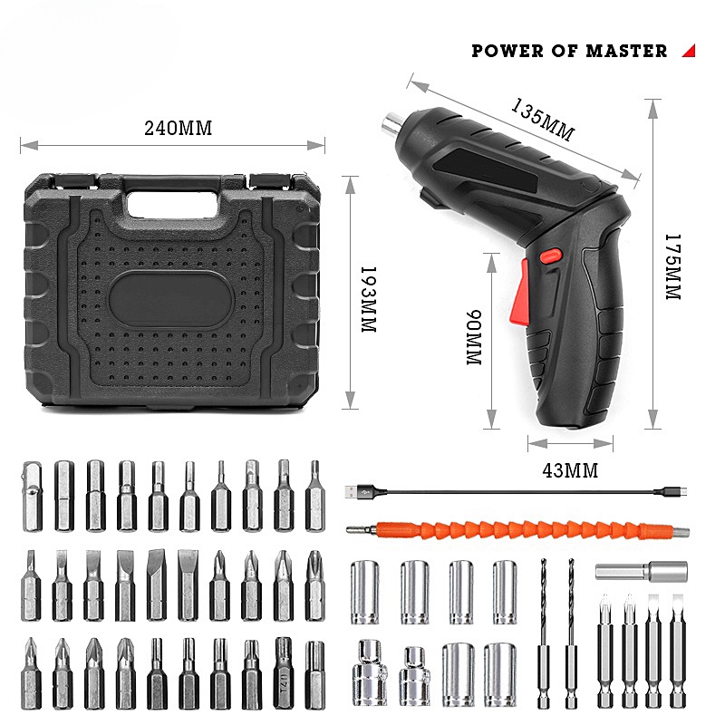 48PCS 3.6V Cordless Rechargeable Handy Drill Screwdriver Electric ...