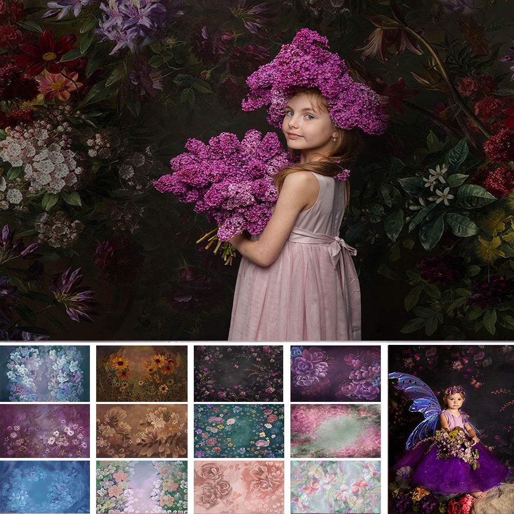 Mocsicka Fine Art Textured Hand Painted Flowers Photography Backdrops ...