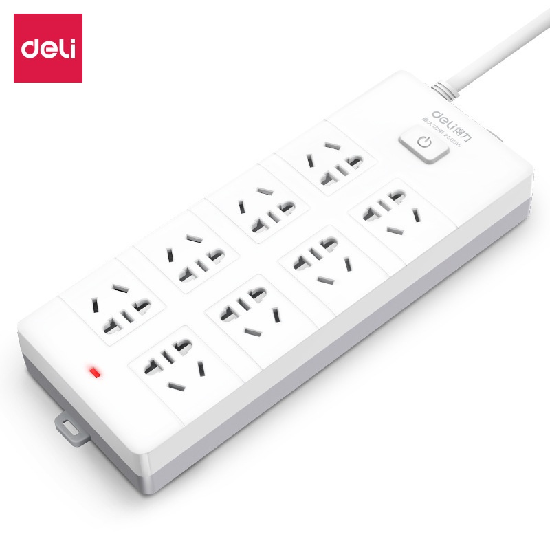 Deli 18263 Power Socket 8 Holes 5m Extension 10A250V Drawing Board ...