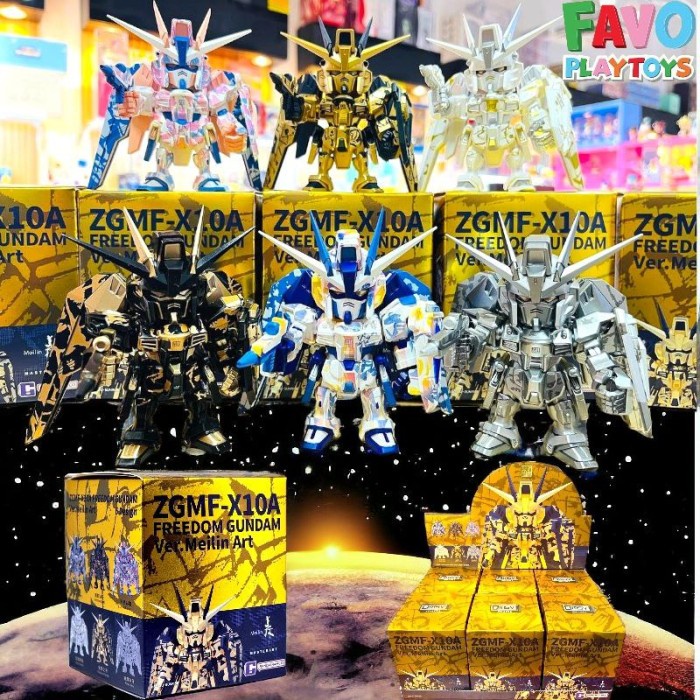 Bandai QMSV Mini ZGMF-X10A Freedom Gundam Meilin Art Version Blind Box ...