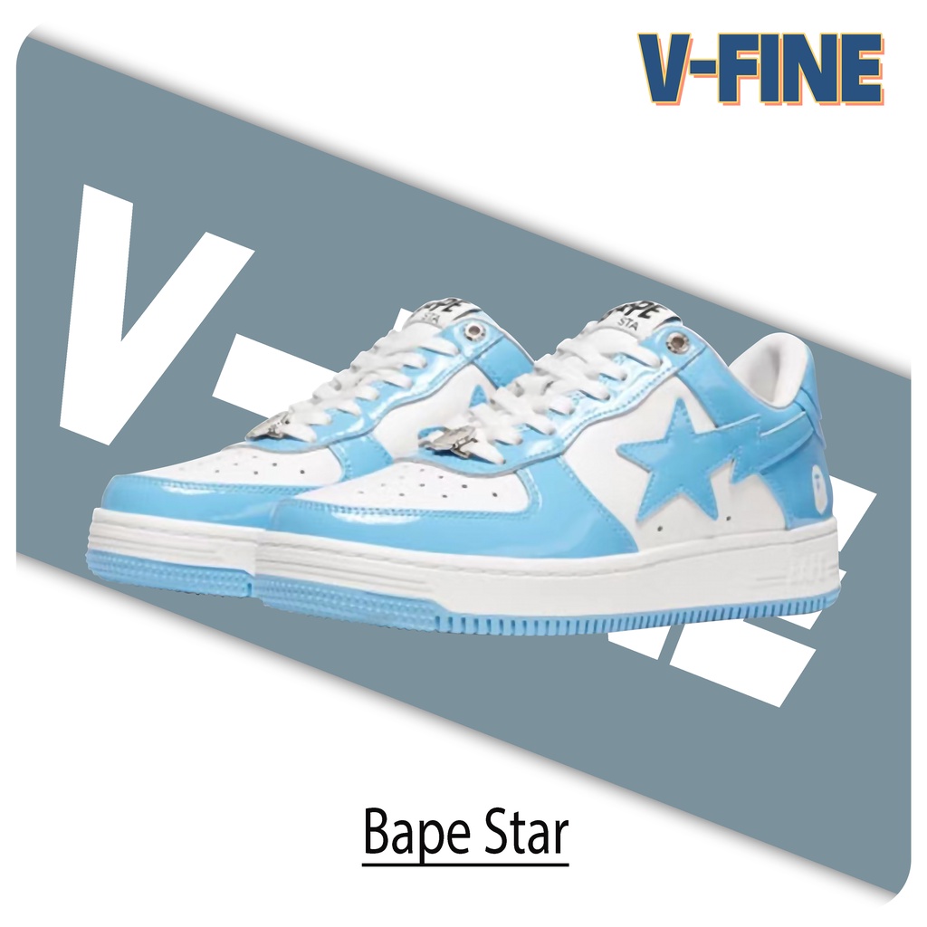 Bape Star Ape-Man Head Low Cut Patent Leather Sneakers Skateboard Shoes ...