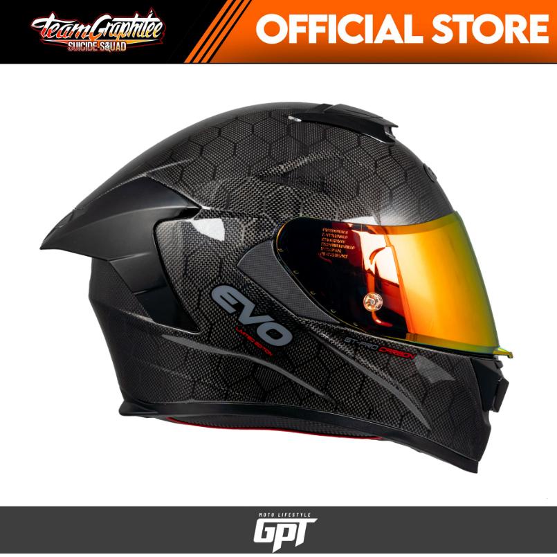 EVO GT-PRO Carbon Series Full Face Dual Visor Helmet With Free Clear ...