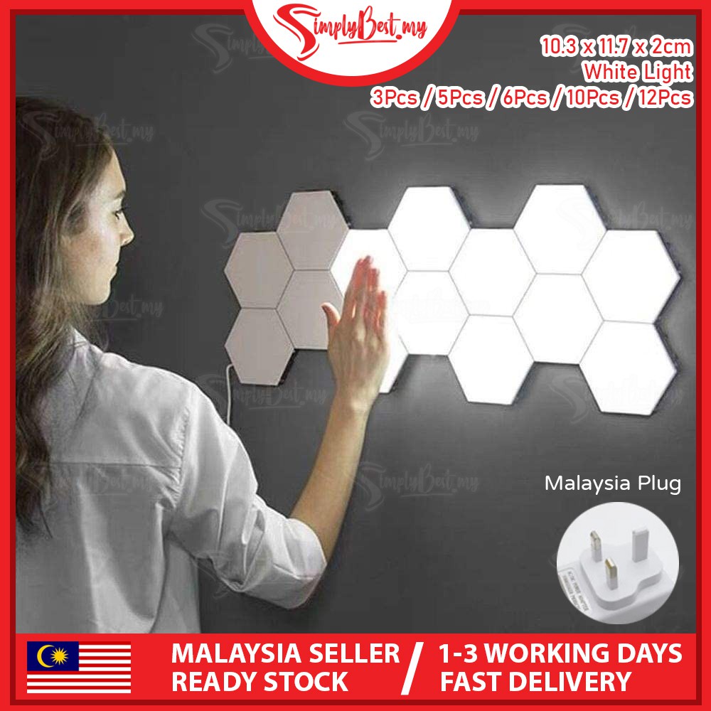 SIMPLYBEST Quantum Hexagon Light Honeycomb Modular Touch Lights Panels ...