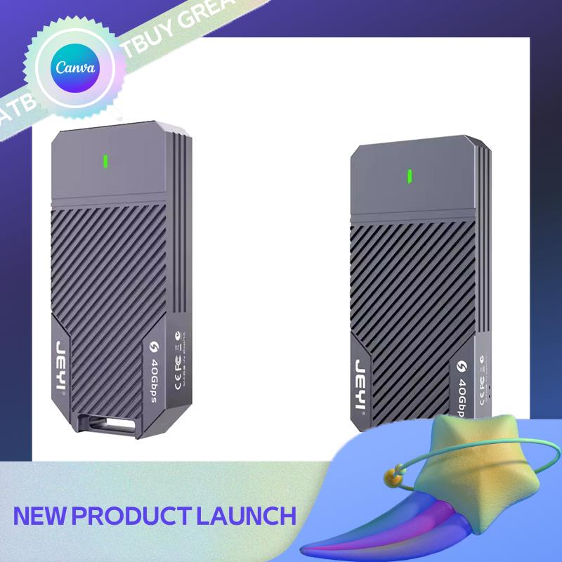 greatbuy JEYI NVMe SSD Box Enclosure USB4.0 40Gbps Aluminum M.2 ...