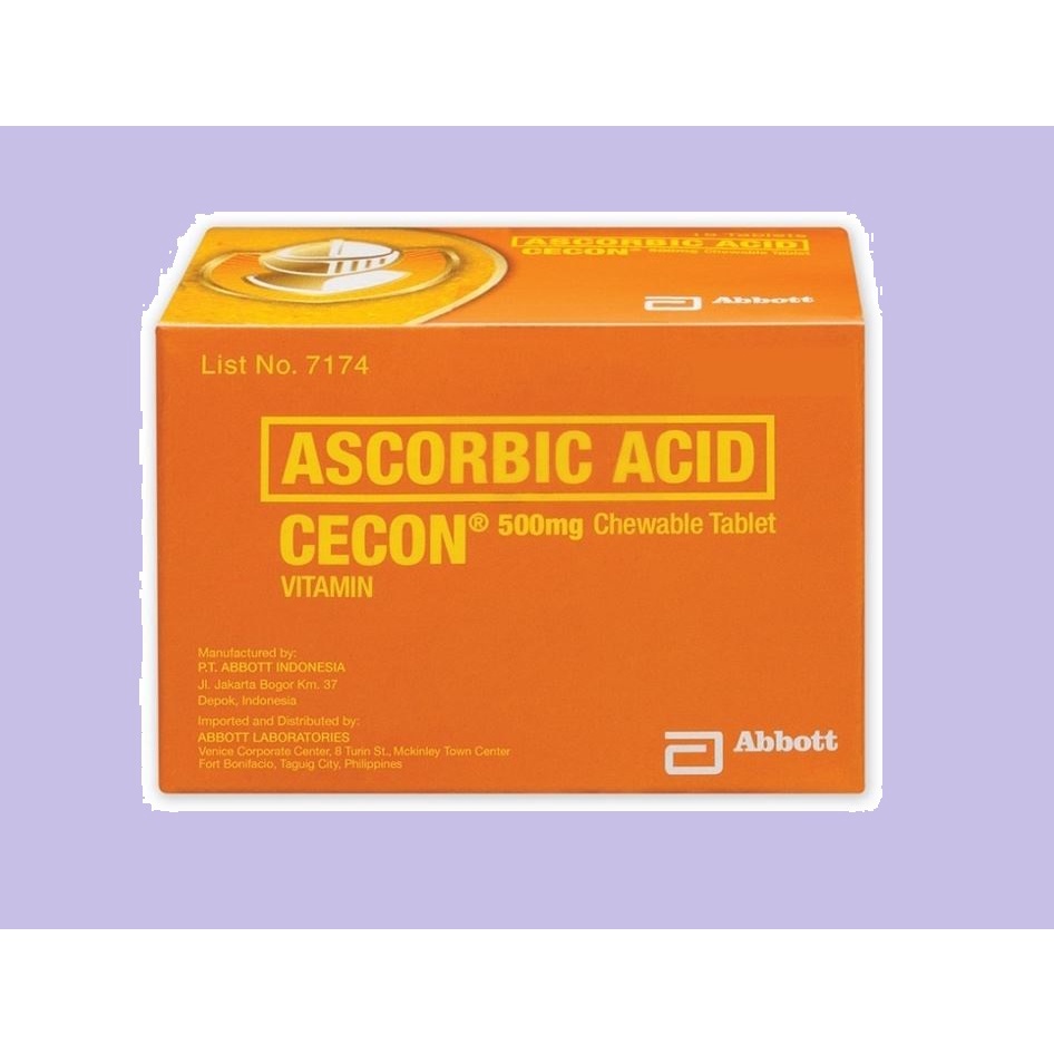 ♞CECON Ascorbic Acid 500mg Chewable Tablet 15 Tablets (1 Pack) | Shopee ...